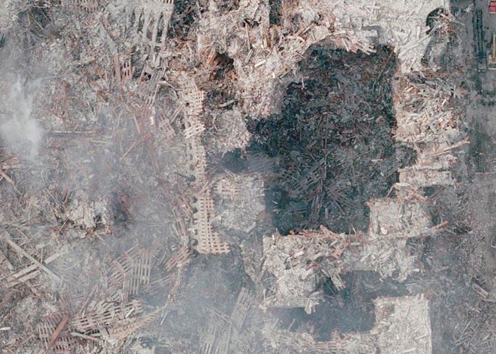 High-resolution aerial photograph of WTC ruins - Home - Aerial ...