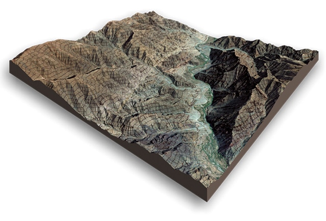 3m resolution DTM (Digital Terrain Model) of a Kuh-e Akhtakhaneh ...